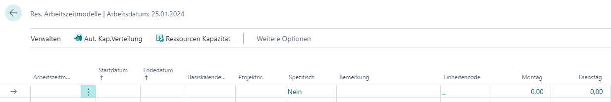 Arbeitszeitmodell einer Ressource zuordnen | docs by Sonapro Informationssysteme