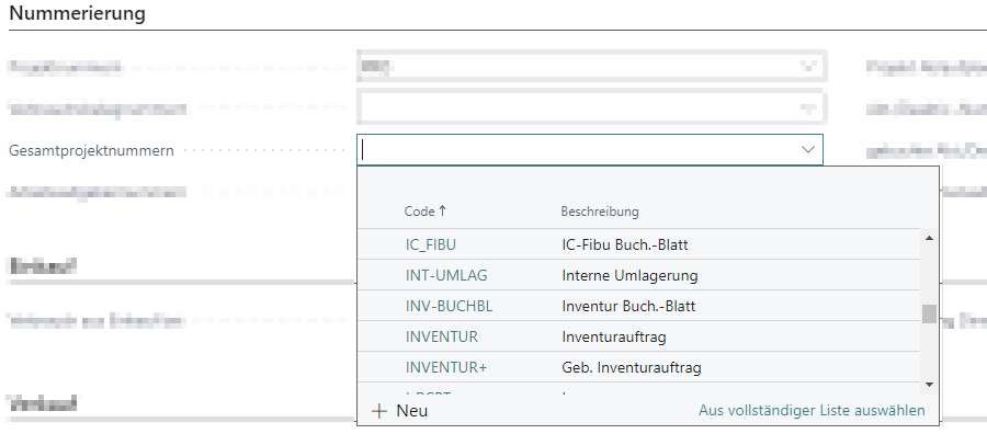 Nummernserie für Gesamtprojekte einrichten | docs by Sonapro Informationssysteme